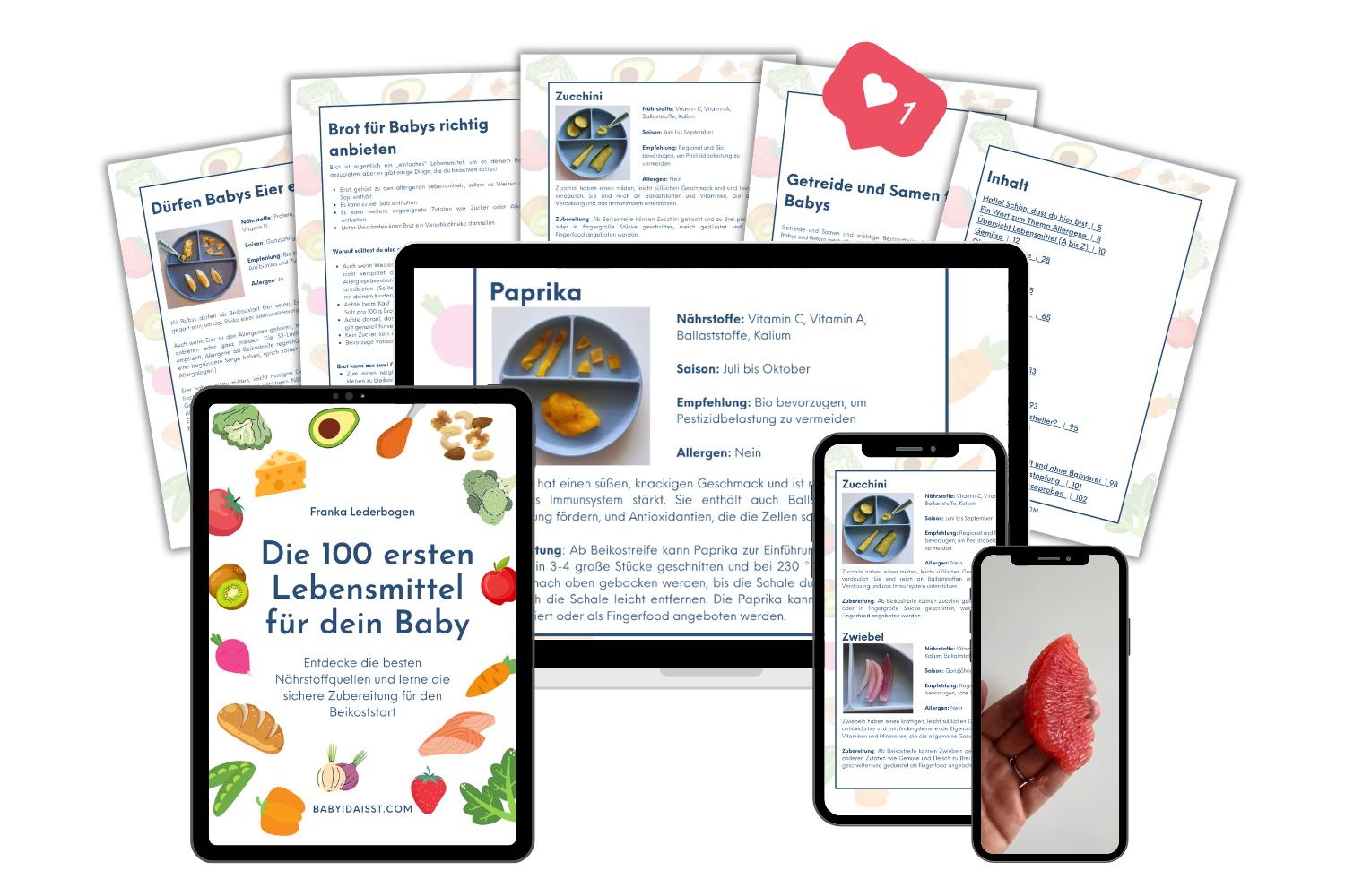 100 Lebensmittel für Babys - Liste mit Guide
